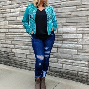 Crazy Train | Jackets & Coats | Turquoise Beaded Jennings Jacket By ...